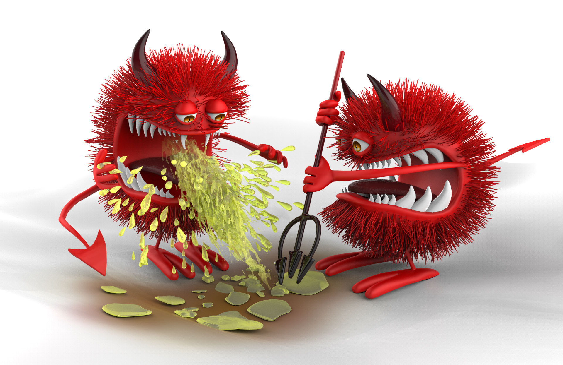 Fresh-B : 3D Devil Bacteria - Graphic Designo